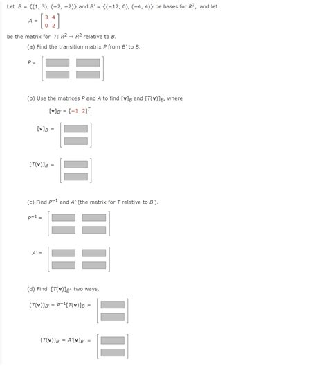 Solved Let B 13−2−2 And B′ −120−44 Be
