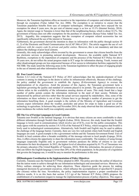 E Governance And The Ict Legislative Framework Pdf