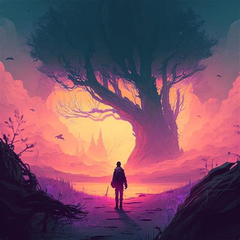 Premium Photo Man In Unity With Nature