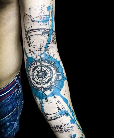 100 Awesome Compass Tattoo Designs Art And Design Full Sleeve