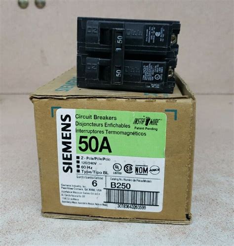 1) New!Siemens BL250 B250 Circuit Breaker, 2Pole, 50A | eBay