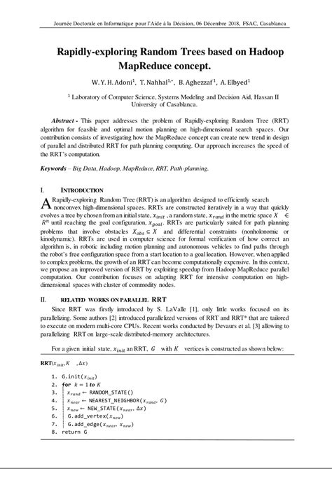 Pdf Rapidly Exploring Random Trees Based On Hadoop Mapreduce Concept