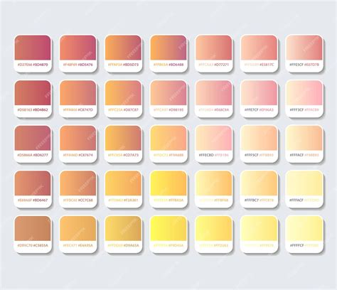 Premium Vector Orange And Yellow Gradient Color Palette With Hex