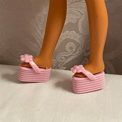 Vintage Barbie Skipper Flat Foot Stacked Platform Sandals With Daisy Detail Etsy