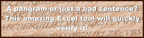 logophilius build a pangram machine in excel