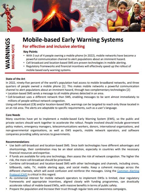 Mobile Based Early Warning Systems For Effective And Inclusive Alerting Preventionweb