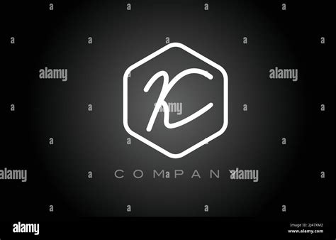 Hexagon Black And White K Alphabet Letter Logo Icon Design Creative