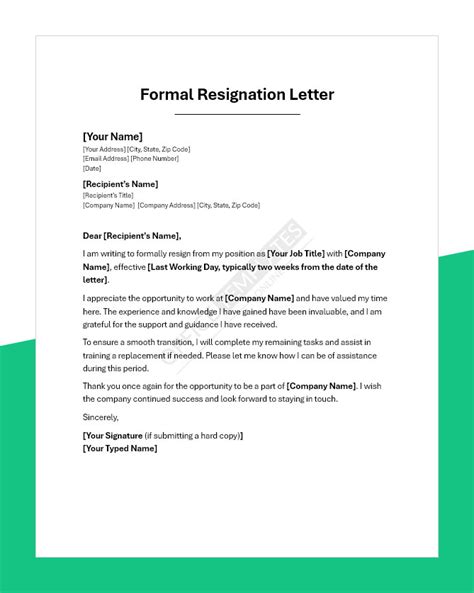 40 Impactful Resignation Letter Templates In Ms Word Format