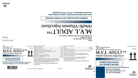 Multi Vitamin Infusion M V I Adult FDA Prescribing Information Side