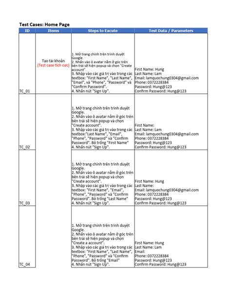 testcase homepage pdf