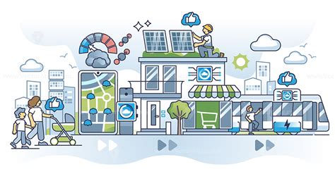 Real Time Carbon Emission Data Monitoring And Co2 Tracking Outline Concept Vectormine