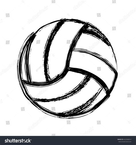 Monochrome Sketch Volleyball Ball Vector Illustration Stock Vector