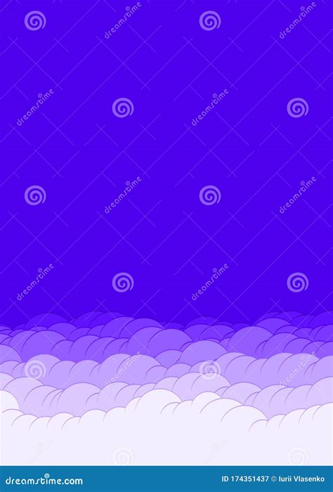 Abstract Color Clouds Sky Generative Art Background Illustration Stock