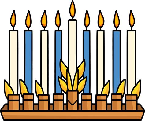 Hanukkah Menorah Cartoon Colored Clipart 12626505 Vector Art At Vecteezy