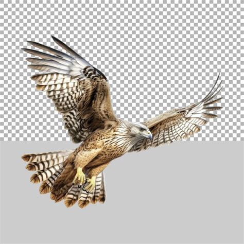 투명 한 배경 에 날아가는 독수리 Ai 생성 프리미엄 Psd 파일