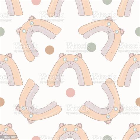 아이들의 귀여운 무지개 이음매 없는 패턴 무지개 별 물방울 무늬가 종이를 반복합니다 어린이 배경입니다 귀여운 반복 인쇄 텍스타일