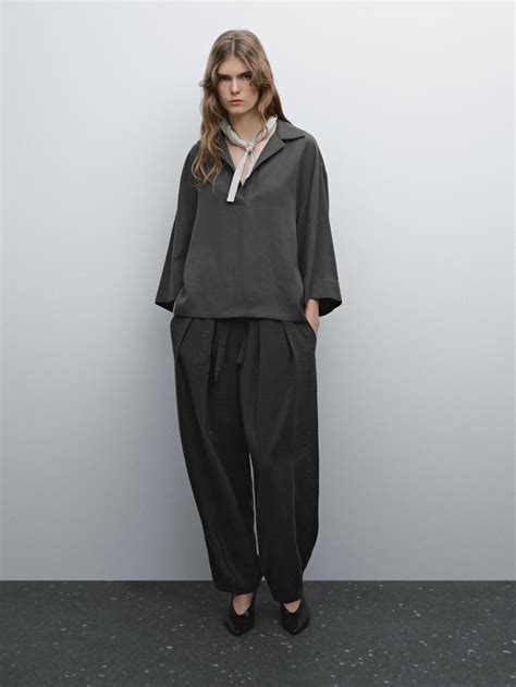 Polo Collar Shirt · Mole Brown · Shirts Massimo Dutti