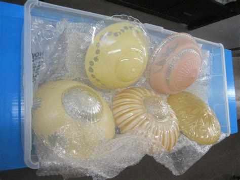 5 Glass Vintage Ceiling Light Covers Dodds Auction