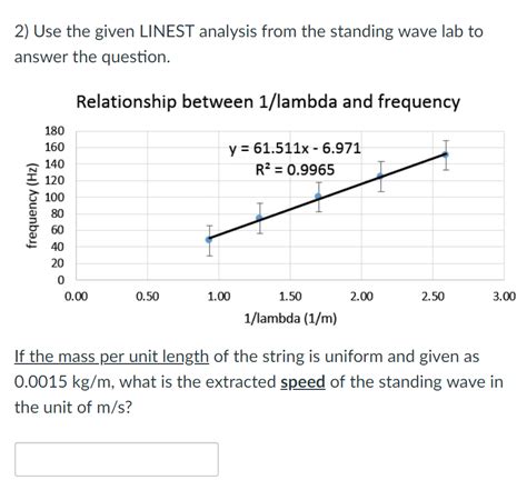 Solved 2 Use The Given LINEST Analysis From The Standing Chegg