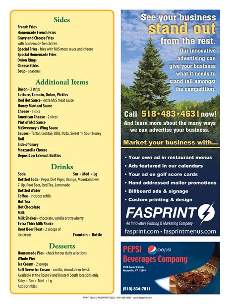 Mcsweeneys Red Hots Fasprint Menus