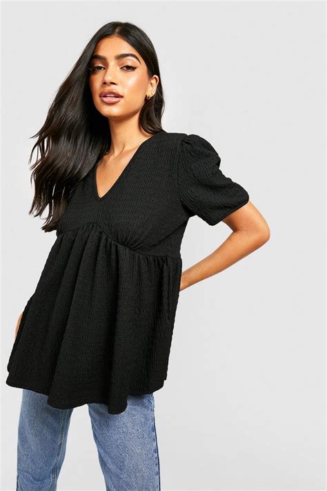 Maternity Textured Smock Top Boohoo