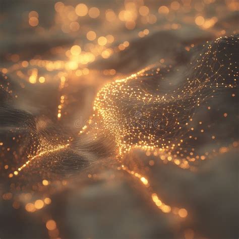 realistic soft data network visualization with glowing nodes and