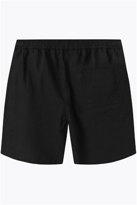 Les Deux Stan Seersucker Swim Shorts 20 Black Inch