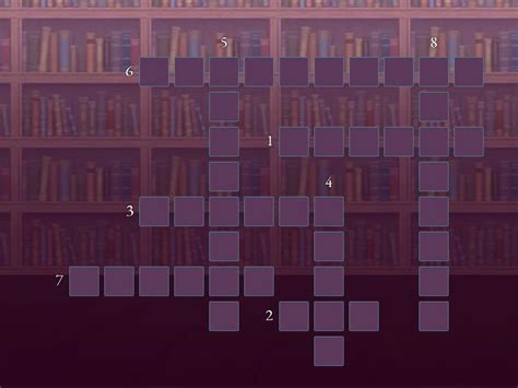 Classroom Objects Crossword