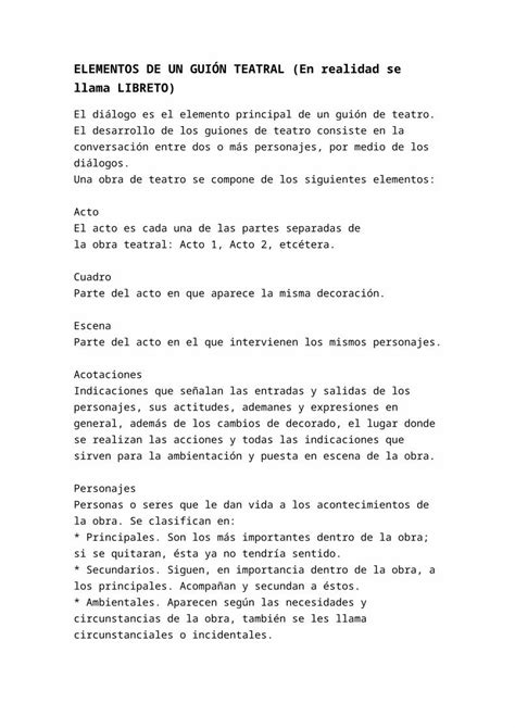 Docx Elementos De Un GuiÓn Dokumentips