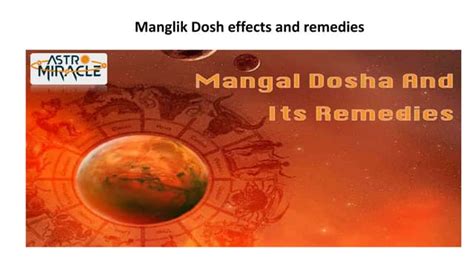 Manglik Dosh Ke Upay Effects And Remedies Ppt