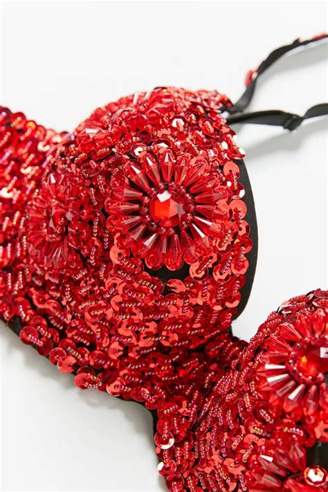 Vintage Red Sequin Bra Urban Outfitters Canada