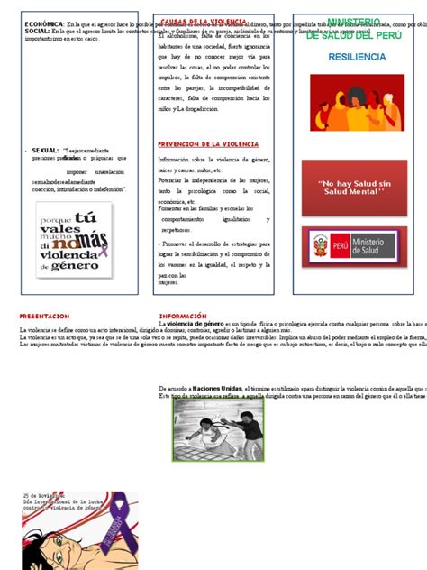Triptico Tipos De Violencia Contra La Mujer Pdf Violencia Etica