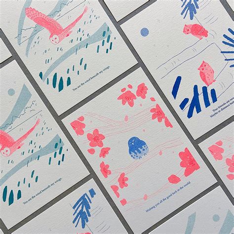 孔版印刷明信片 Risograph 臺灣的貓頭鷹們 1組3款入 Ching Illustration｜卡片明信片人氣榜 Pinkoi