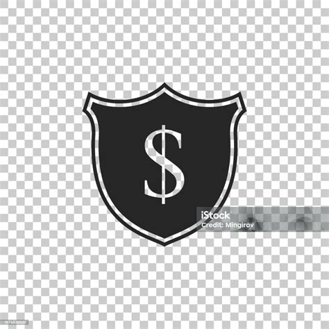 在透明背景上隔離的盾牌和美元圖示安全防護資金安全概念扁平設計向量插圖向量圖形及更多互聯網圖片 互聯網 付錢 保安 Istock