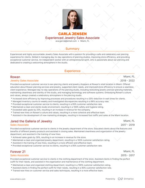 5 Jewelry Sales Resume Examples Guide For 2023