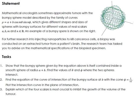 Solved Statement Mathematical Oncologists Sometimes