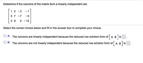 Solved Determine If V Is In The Set Spanned By The Columns