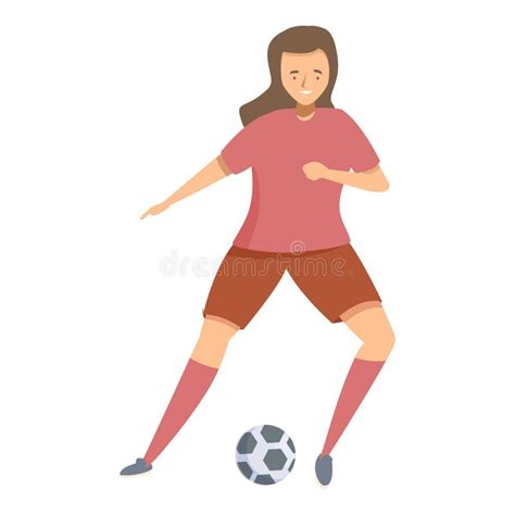 Female Soccer Player Running With Ball Woman Playing Football Stock