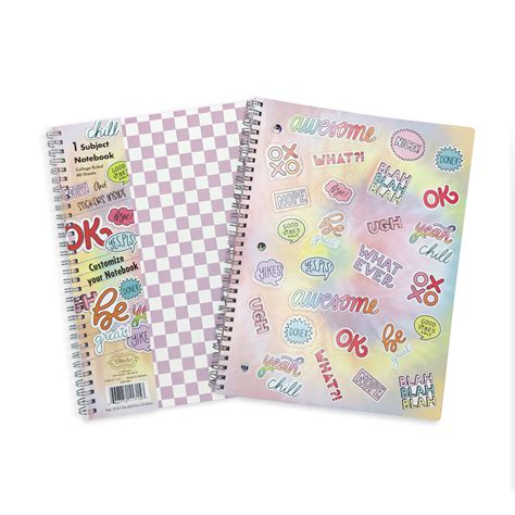 Buy Class Act Stationery 1 Subject Spiral Notebook With Stickers 80