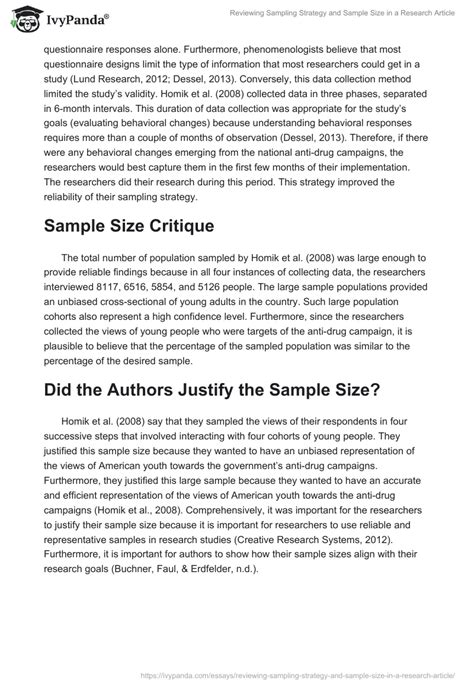 Sampling Strategy And Sample Size In A Research Article 1481 Words