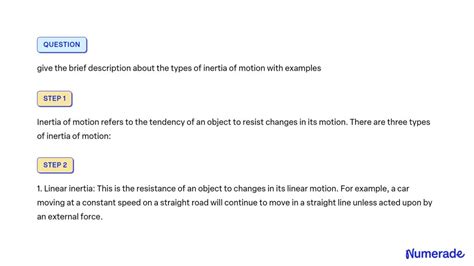 Solved Give The Brief Description About The Types Of Inertia Of Motion