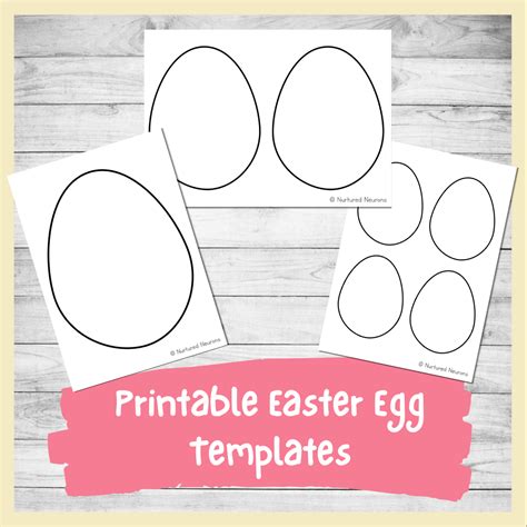 Printable Easter Egg Templates 3 Different Sizes Nurtured Neurons