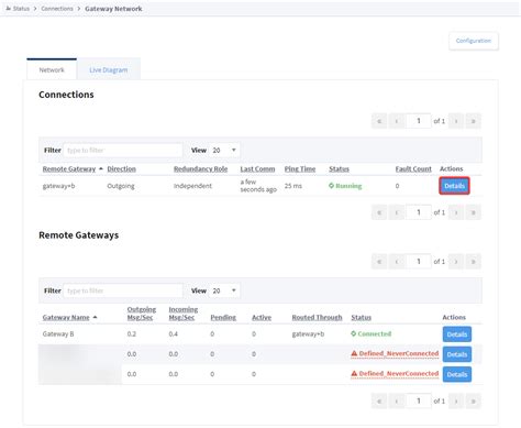 Gateway Network Connection Details Ignition User Manual