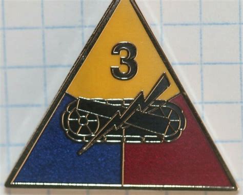 Us Army Wwii Type 3rd Armoured Armored Division Crest Di Ab Insignia
