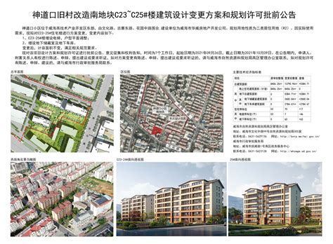 威海市自然资源和规划局 规划信息 神道口旧村改造南地块c23—c25号楼建筑设计变更方案和规划许可批前公告