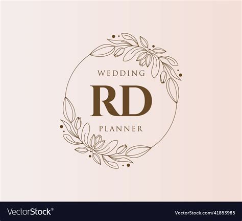 Rd Initials Letter Wedding Monogram Logos Vector Image