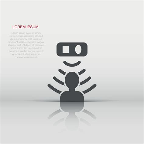 Motion Sensor Icon In Flat Style Sensor Waves With Man Vector Illustration On White Isolated