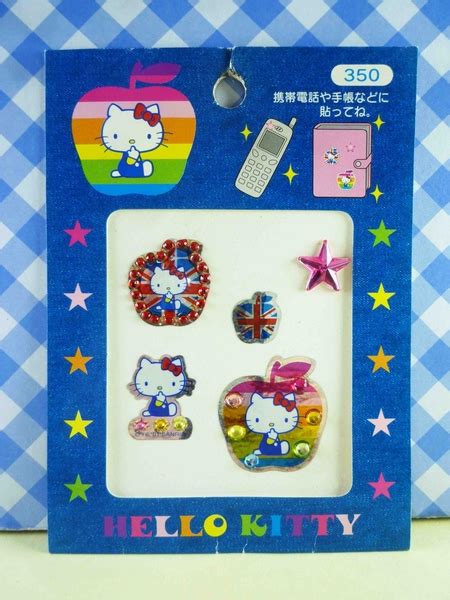 【震撼精品百貨】hello Kitty 凱蒂貓~kitty立體鑽貼紙 蘋果藍 其他紙製品 Yahoo購物中心