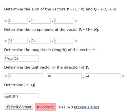 Solved Determine The Sum Of The Vectors P And Q Chegg Com