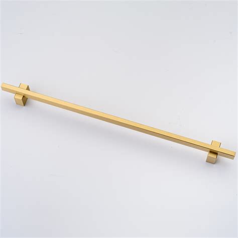 12″ Solid Brass Two Tone Pull In Brushed Brassbrushed Brass Lews Hardware